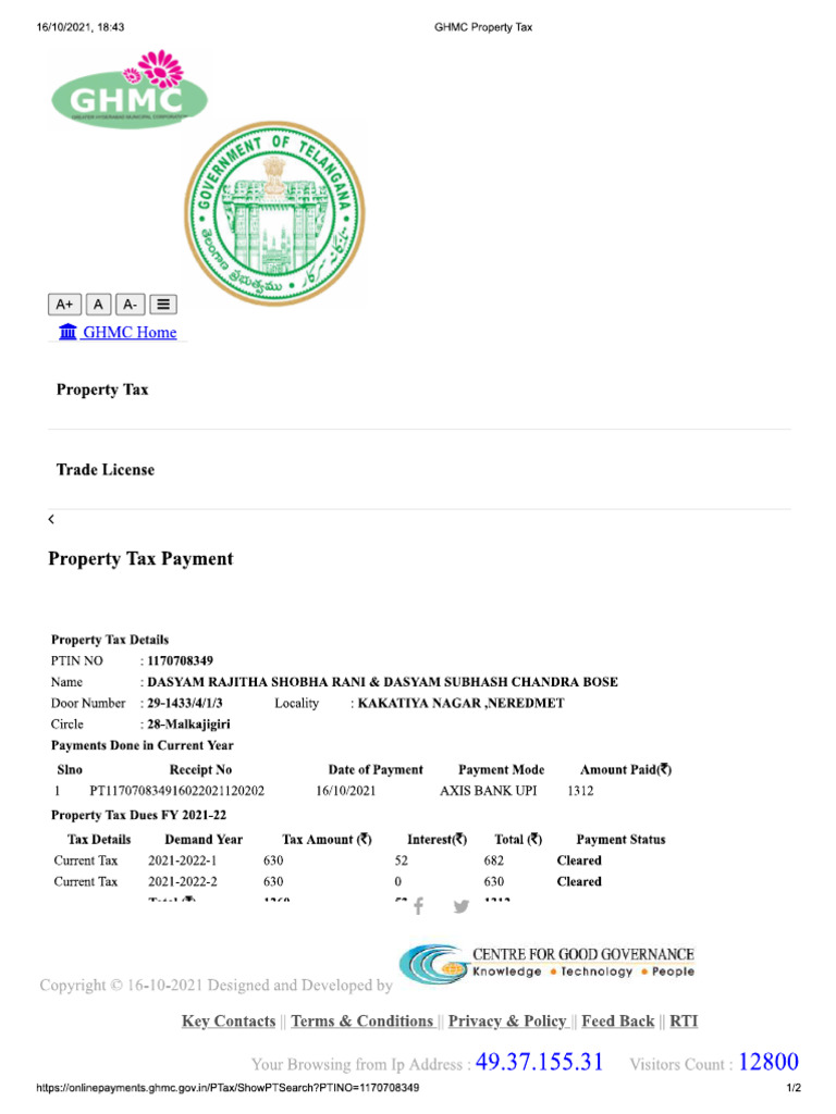 House Tax Oct-2021 | PDF