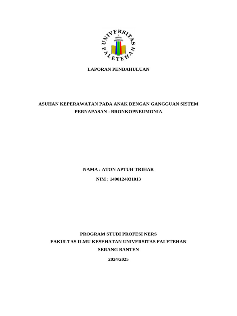 LP Anak Bronkopneumonia - Aton | PDF