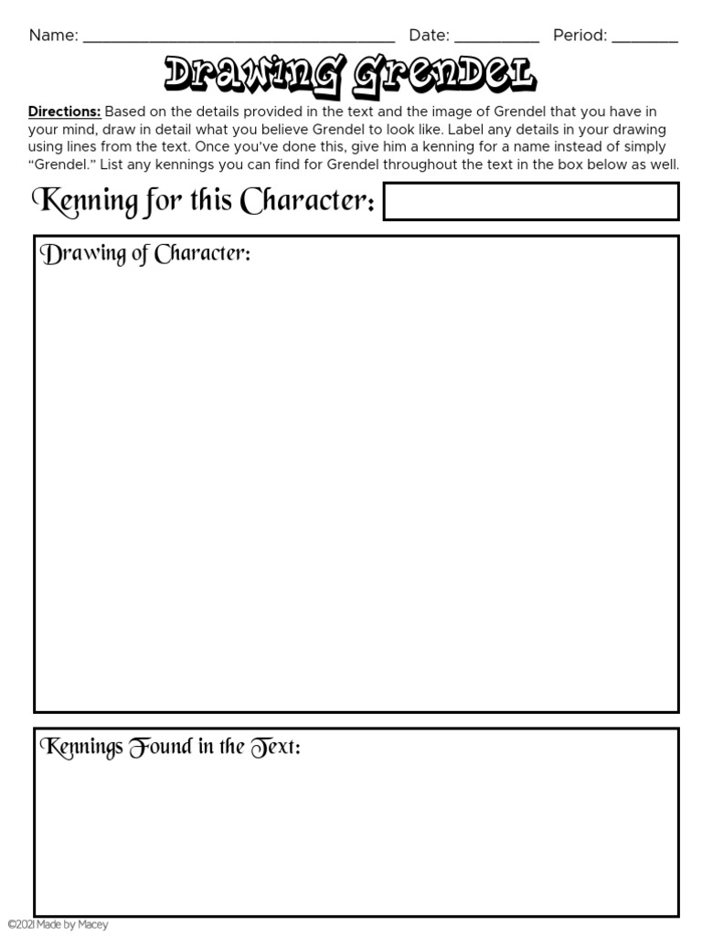 Drawing Grendel: Kenning For This Character | PDF