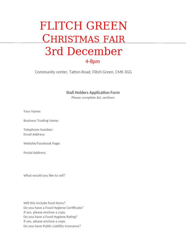 FG Christmas Application Form | PDF | Insurance | Justice