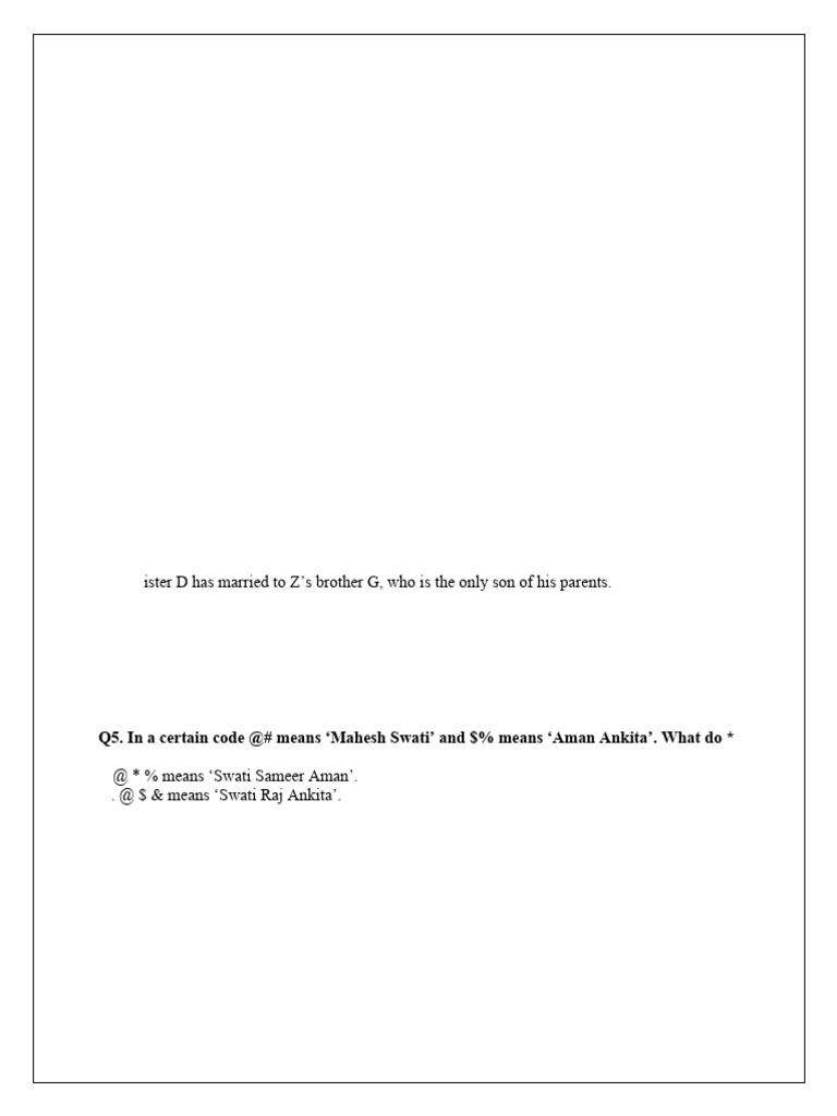 500 Logical Reasoning Questions with Solutions | PDF