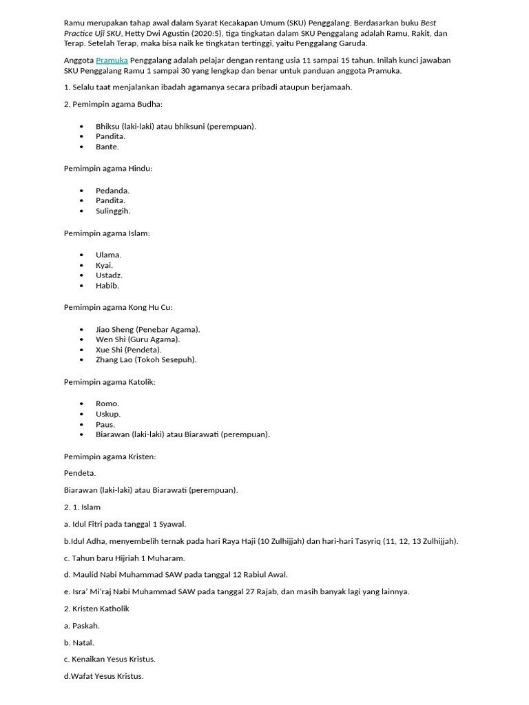 Pramuka Penggalang Ramu Abidah | PDF