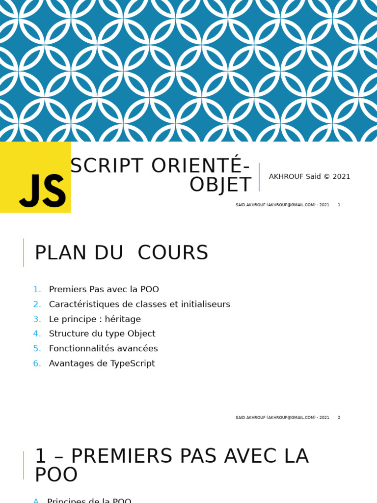JS Oo | PDF | Modèle d'objet de document | Programmation orientée objet