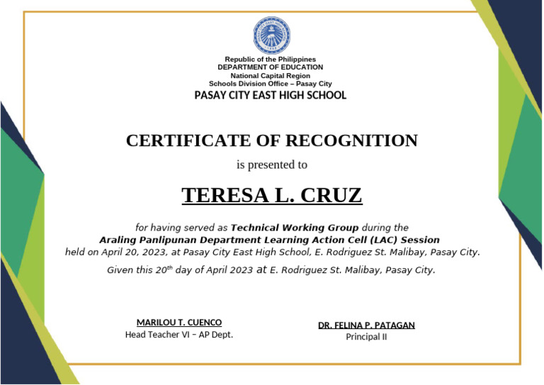 TWG Certificate | PDF