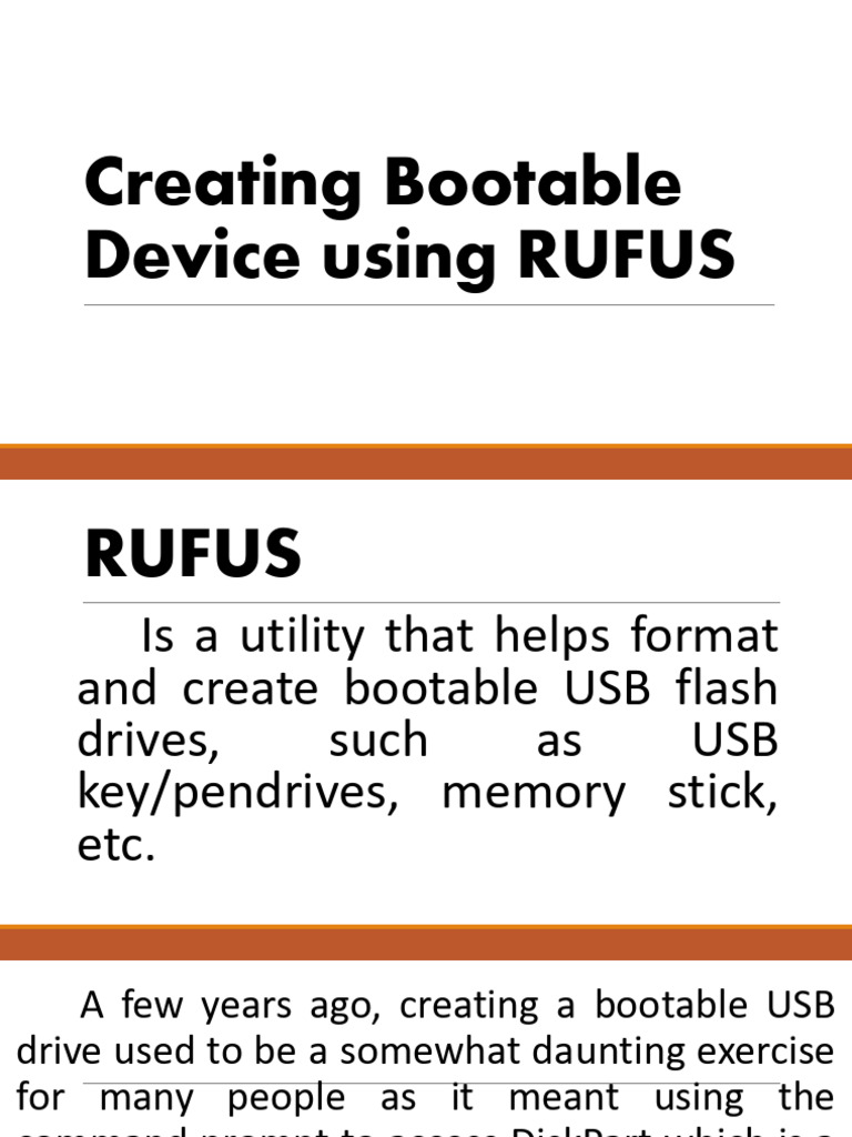 1 Creating Bootable Device Using RUFUS | PDF | Microsoft Windows | Booting