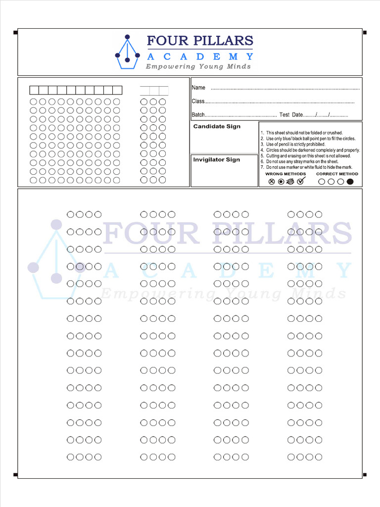 60 Questions OMR Sheet | PDF