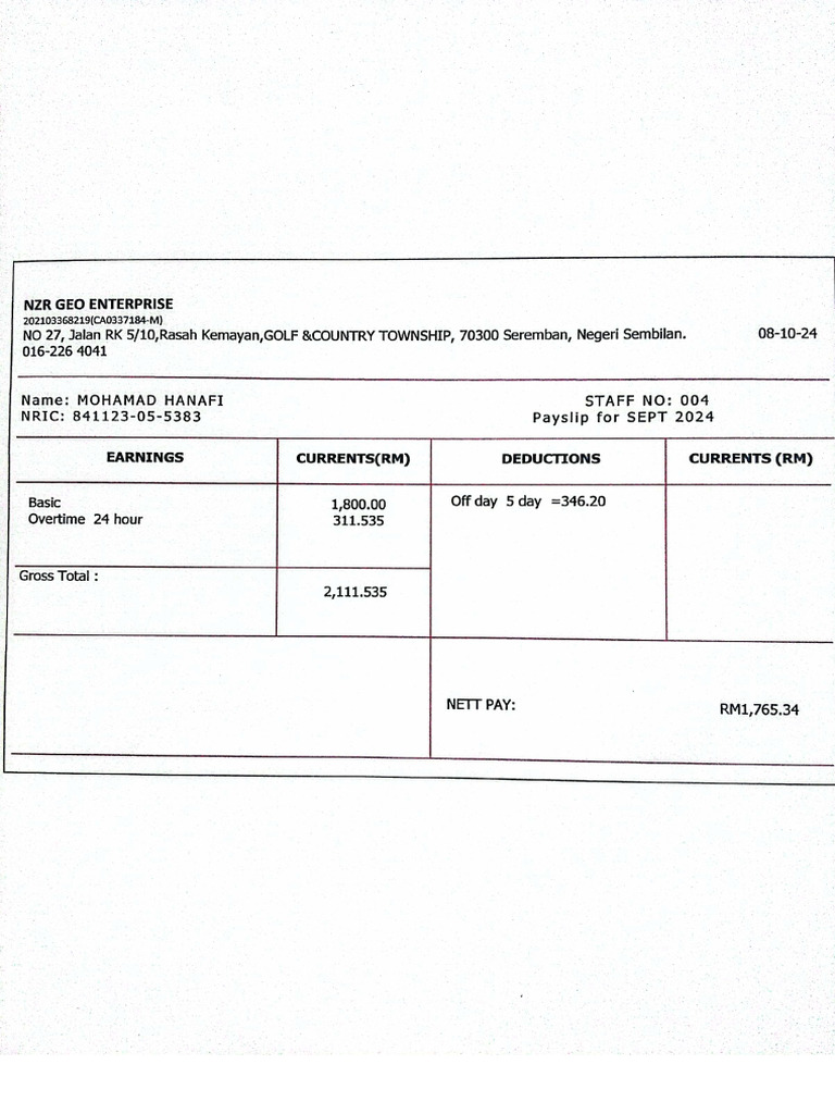 Payslip September | PDF