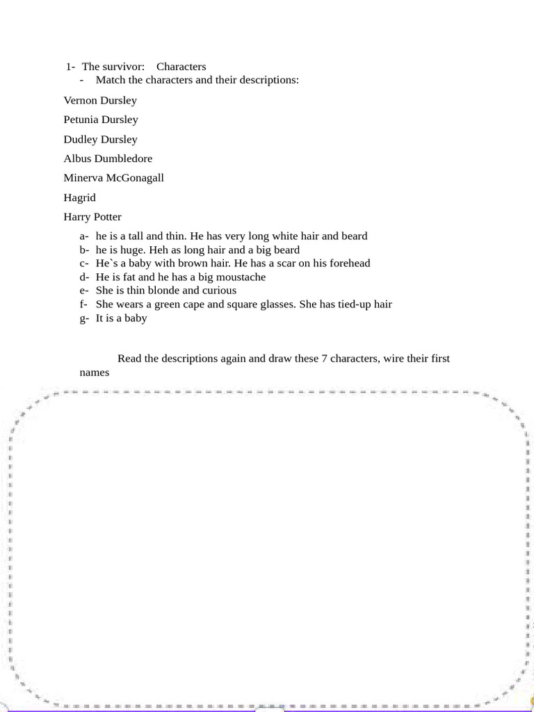 Harry Potter Worksheet 1 | PDF