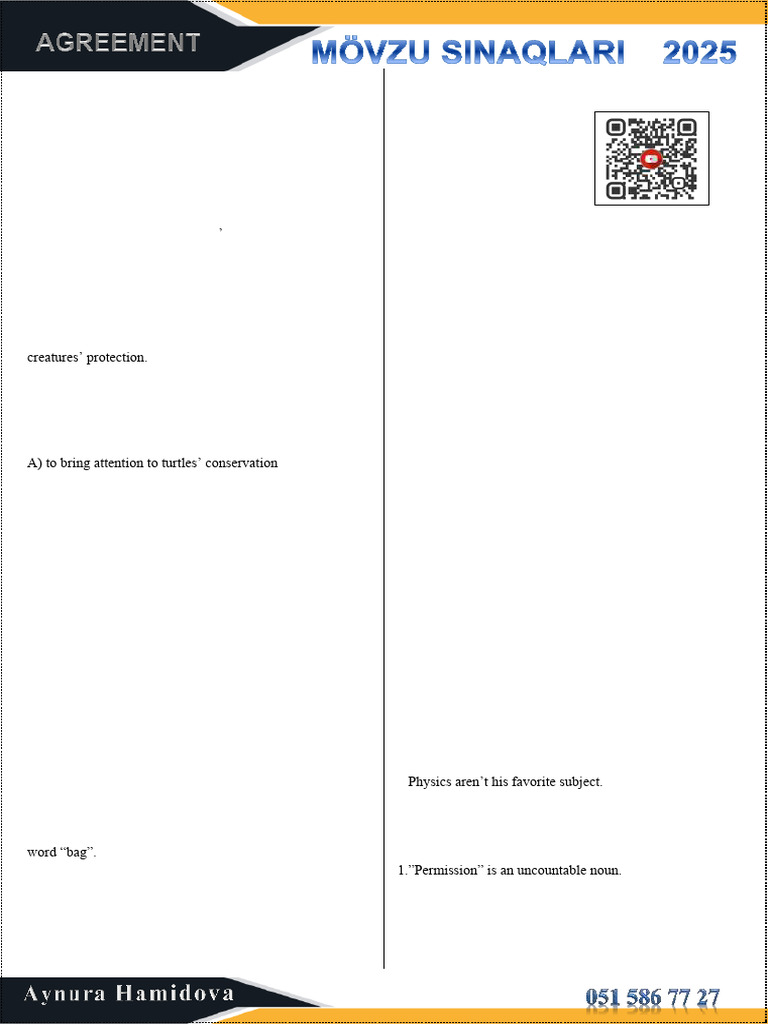 Agreement Movzu Si̇naqlari̇ 2025 | PDF