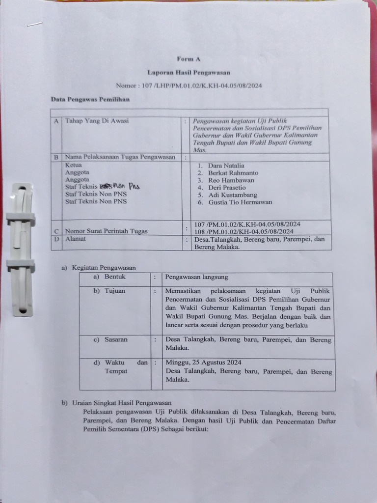 Form A, 25 Agustus 2024 | PDF