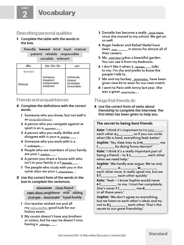 English Vocabulary for Teens | PDF