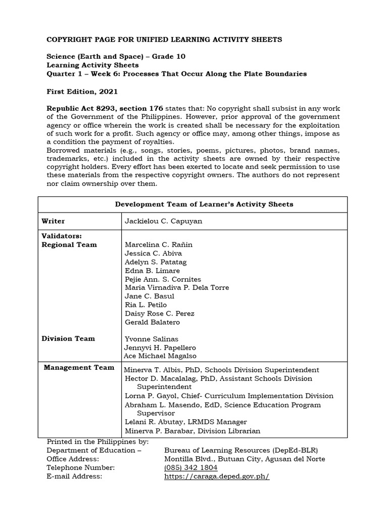 science 10 q1 module 6 | PDF | Plate Tectonics | Volcano