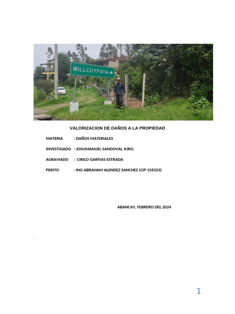 Cirilo Garfias Estrada Valorizacion de Daños | PDF