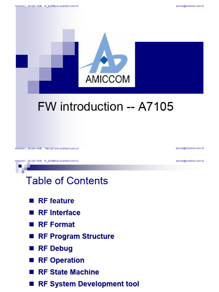 A7105 FW Presention v1 2008 3 | PDF | Electronic Engineering | Electronics