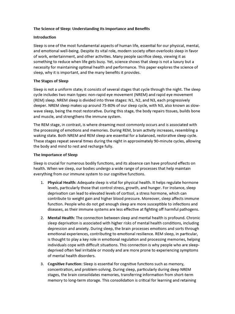 The Science of Sleep | PDF | Sleep | Sleep Deprivation