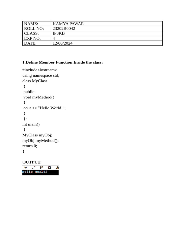 Exp 4 Oop Pdf Namespace Computer Programming