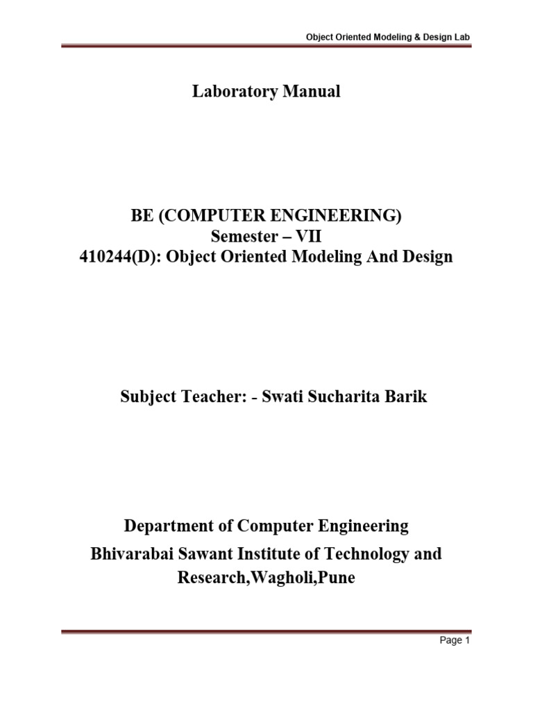 Oomd Lab Be Computer Engg Pdf Use Case Class Computer Programming 