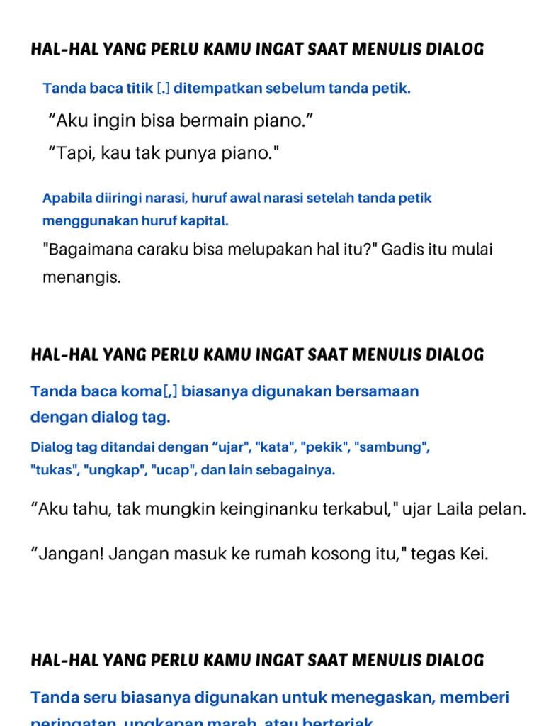 Cara Menulis Dialog | PDF | Puisi