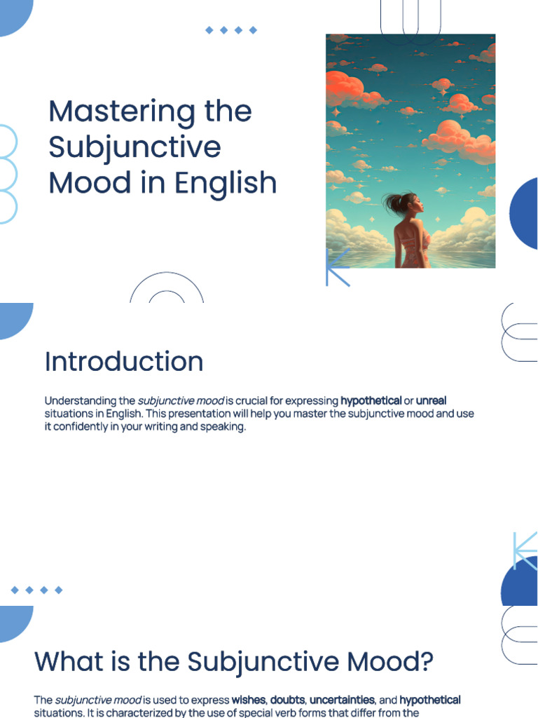Slidesgo Mastering The Subjunctive Mood in English 20240511154131pm1L | PDF