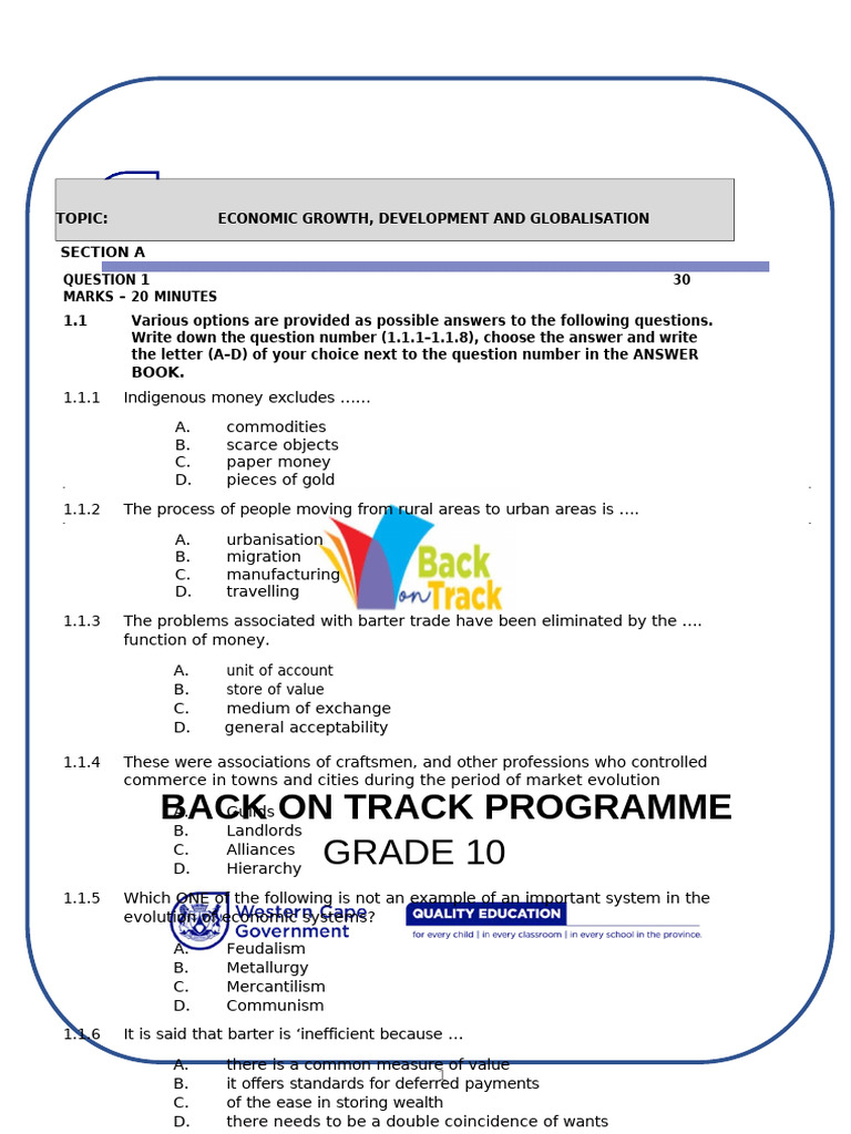 Economics BOT Gr10 Term 3 - 2024 Learner Booklet - Docx 22 APRIL | PDF ...