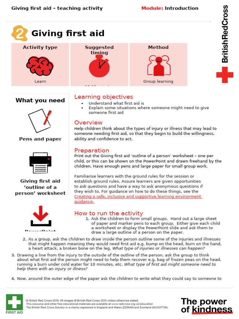 First Aid Teaching Activity for Kids | PDF | Learning | First Aid