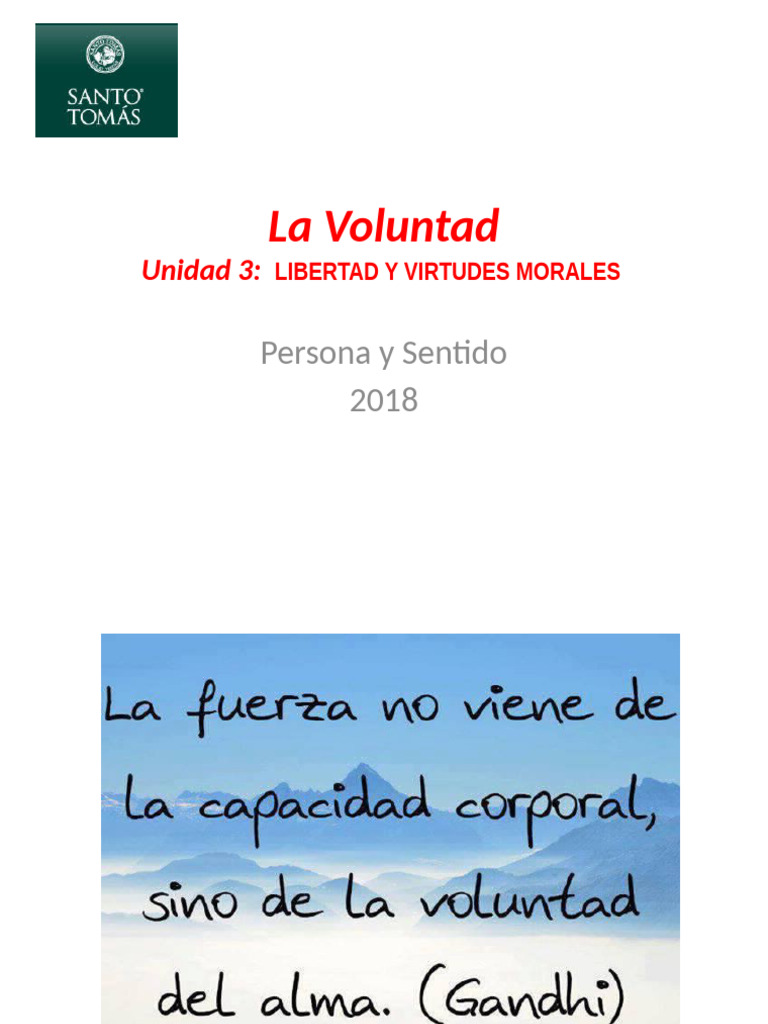 La Voluntad 1 | PDF | Metafísica | Educación en artes liberales