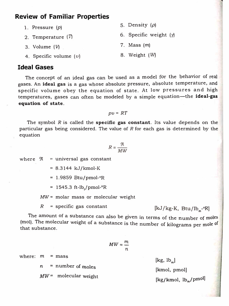 Ideal Gas Properties and Calculations | PDF | Gases | Mole (Unit)