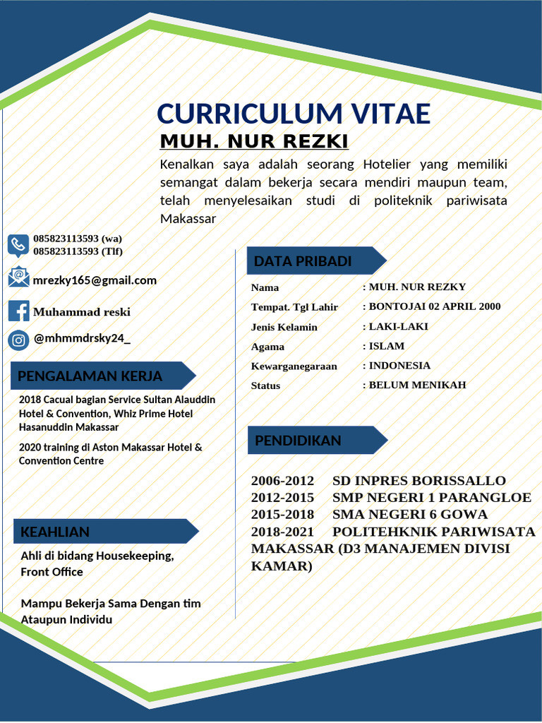 CV Pariwisata Backgroun Bagus | PDF