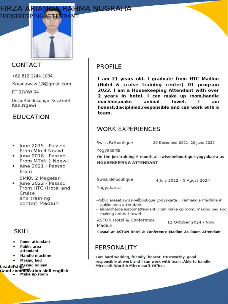 Housekeeping Career Profile | PDF