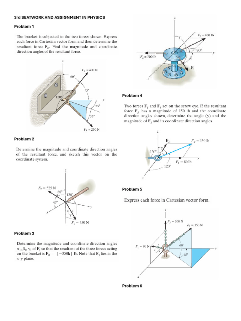 3rd Seatwork and Assignment in Physics | PDF