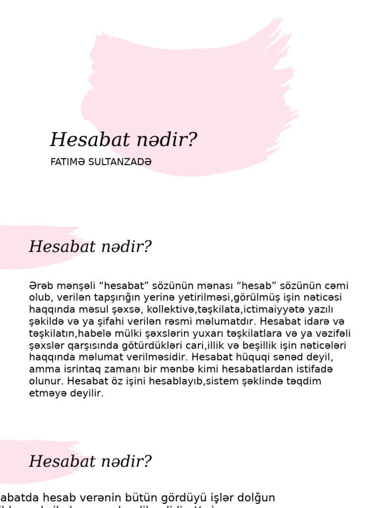 Hesabat Nədir HAZIR | PDF