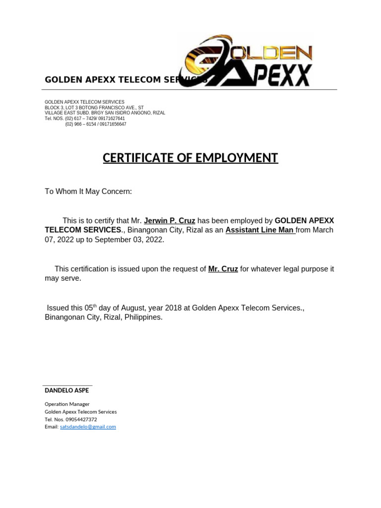 Jerwin P. Cruz Coe (Golden Apexx T.S) | PDF | Business | Home & Garden