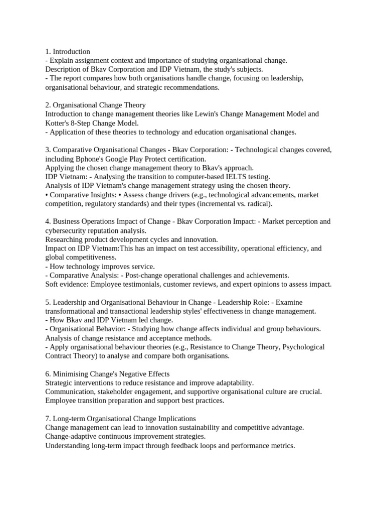 ULC Outline Vũ Khôi Nguyên | PDF | Change Management | Organizational ...