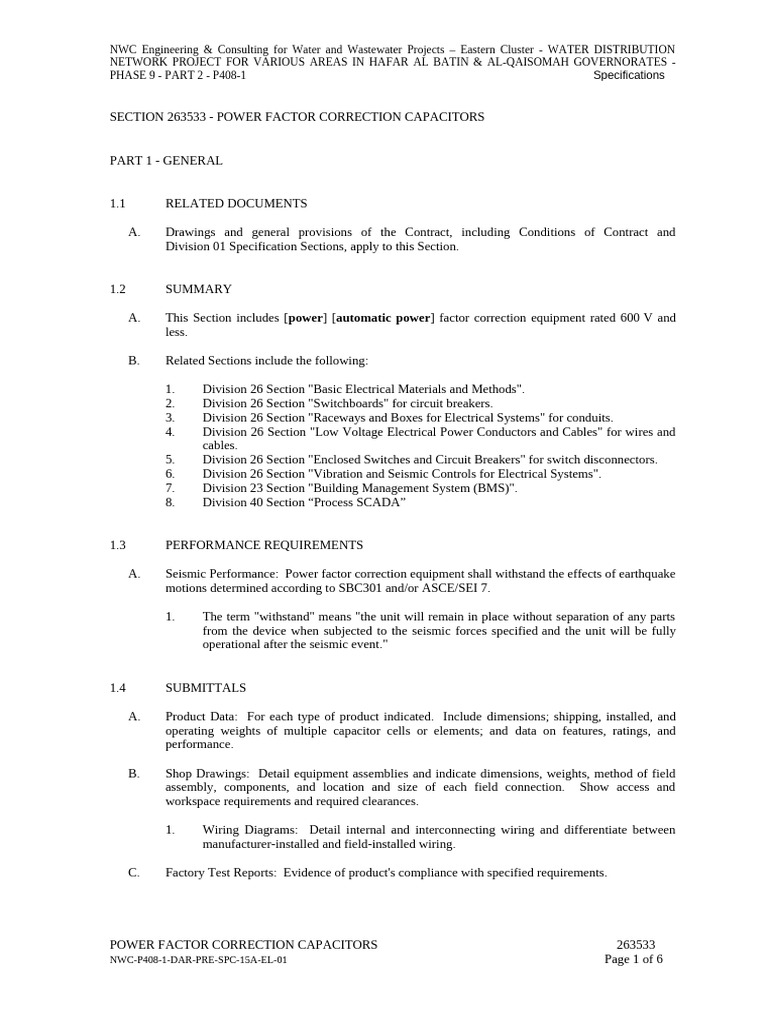 SPC_01_SEC-263533 - POWER FACTOR CORRECTION CAPACITORS | PDF ...