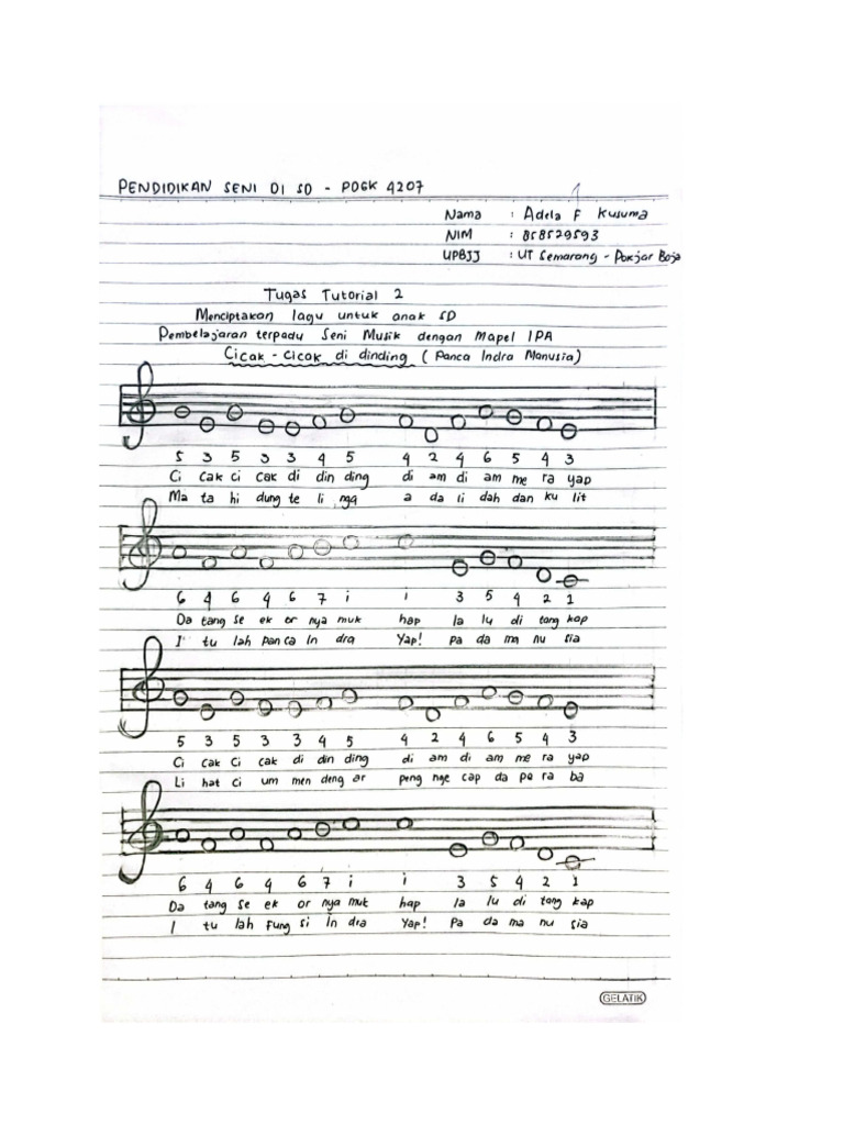 Tugas TT 2 Pendidikan Seni Di SD | PDF