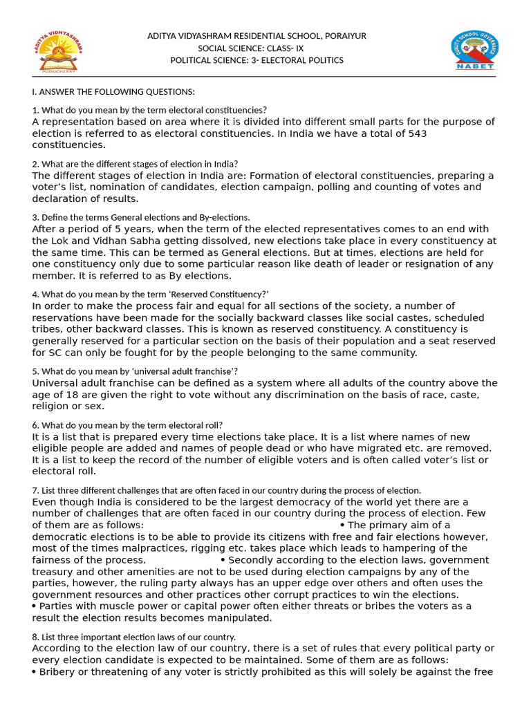 Civ-3 - Electoral Politics Classwork | PDF | Elections | Electoral District