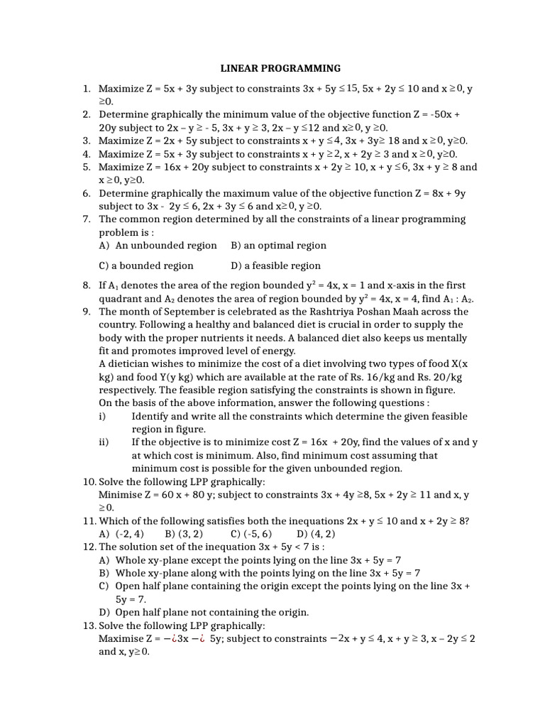 Lpp Pdf Linear Programming Mathematics Of Computing 3144