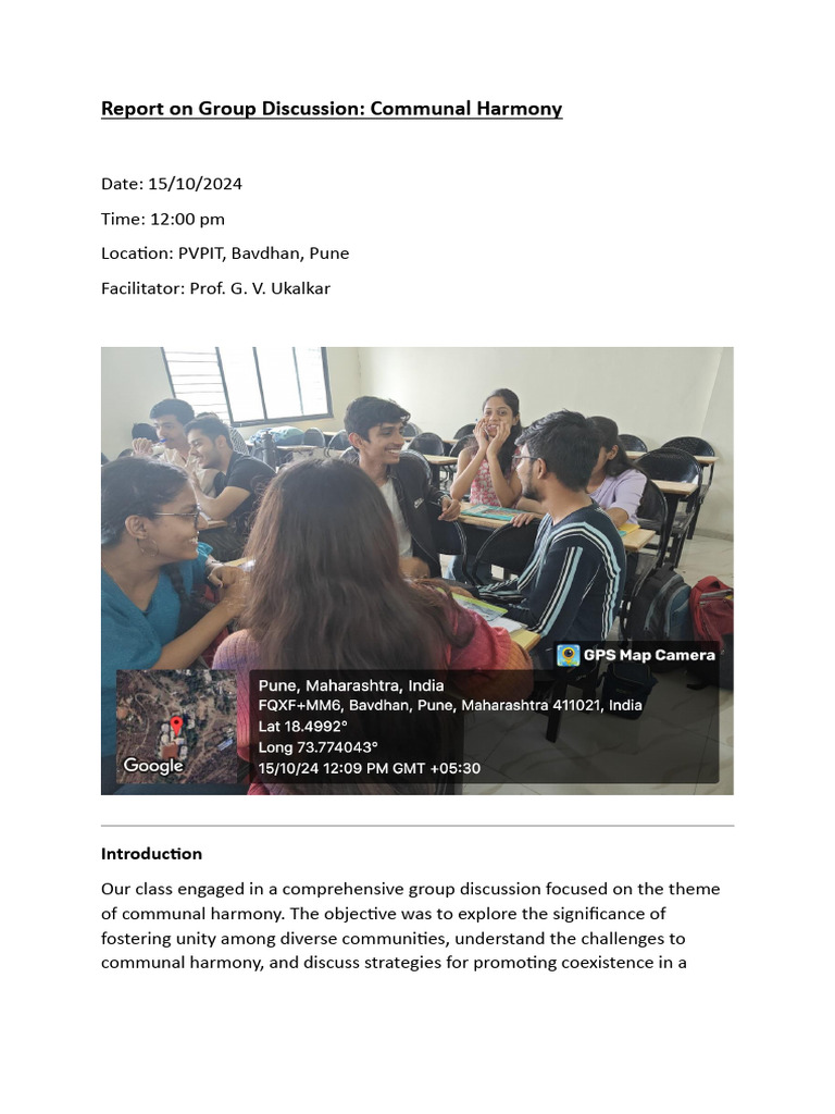 Student Insights on Communal Harmony | PDF | Community | Harmony