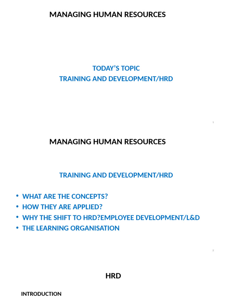HRD | PDF | Educational Technology | Human Resources