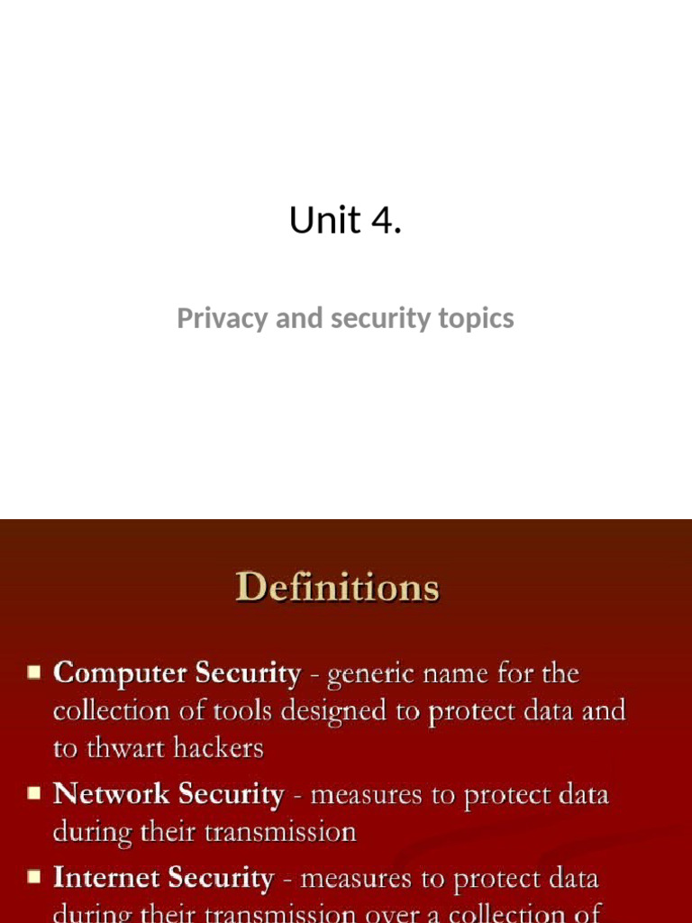 Lec 1 - Unit 4 - Lcture 1 IWT | PDF | Security | Computer Security
