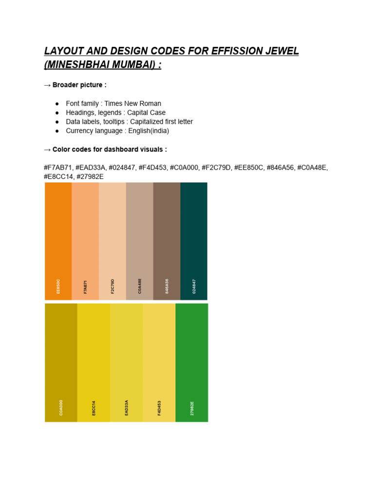 Color Codes - Layout For Effission - Share | PDF