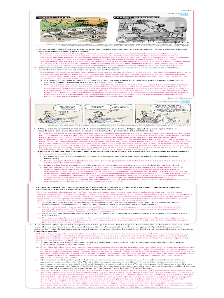 Lista03 Adjetivos Gabarito | PDF