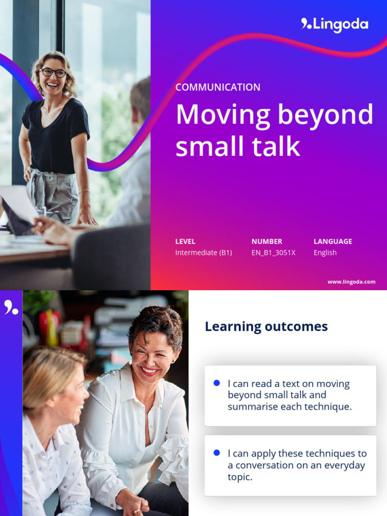 Moving Beyond Small Talk | PDF | Question | Conversation