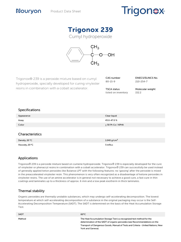 Pds Trigonox 239 Thermoset Composites Nar en | PDF | Materials ...