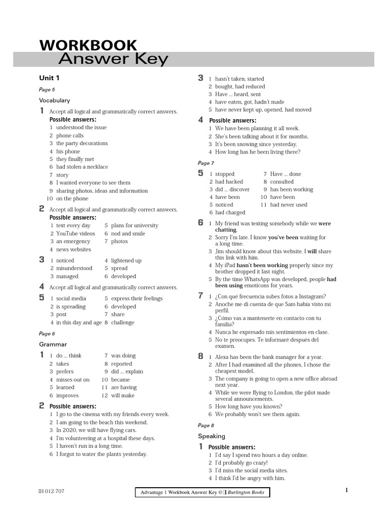Vocabulary and Grammar Workbook Guide | PDF | Linguistics | Human ...