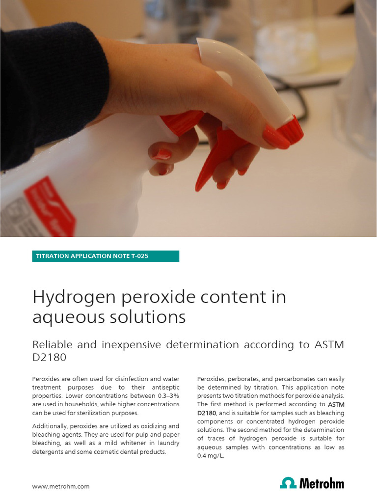 Hydrogen Peroxide Content in Aqueous Solutions: Reliable and ...