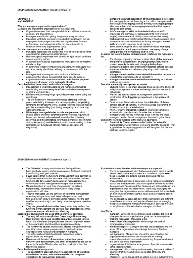 MANAGEMENT Stephen Chap 1 3 | PDF | Organizational Culture ...