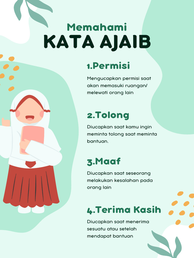 Hijau Ilustrasi Memahami Kata Ajaib Poster Ruang Kelas - 20240808 ...