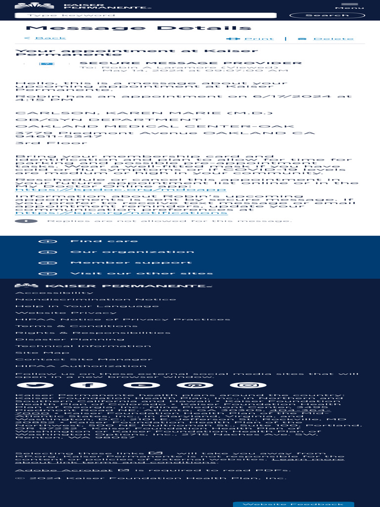 Inbox Message Center Kaiser Permanente 2 | PDF | Kaiser Permanente ...