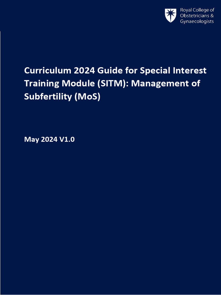 Management of Subfertility Sitm 2024 Guide | PDF | Infertility | Ovary